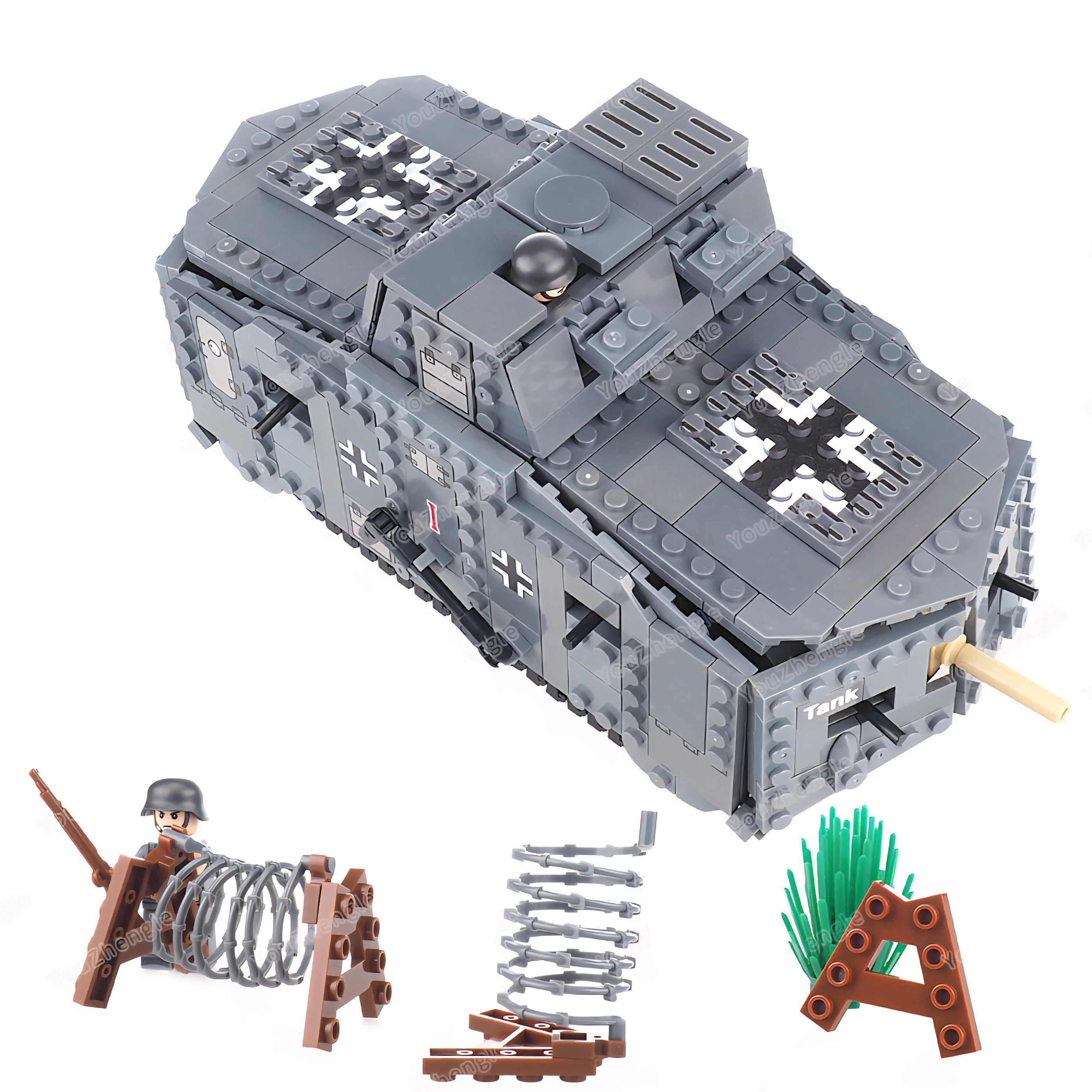 WW1 German Sturmpanzerwagen A7V Heavy Tank — Brick Block Army