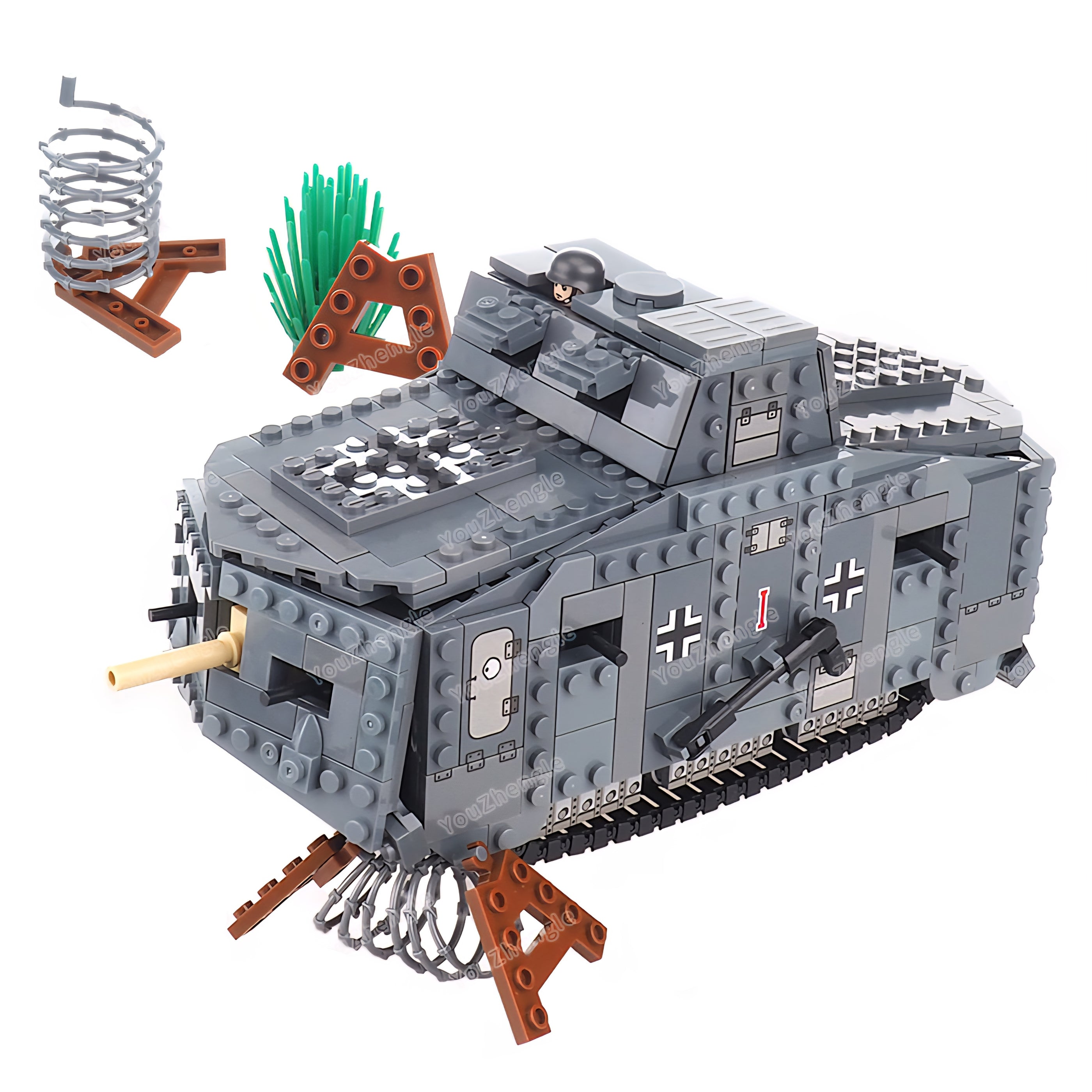 WW1 German Sturmpanzerwagen A7V Heavy Tank — Brick Block Army
