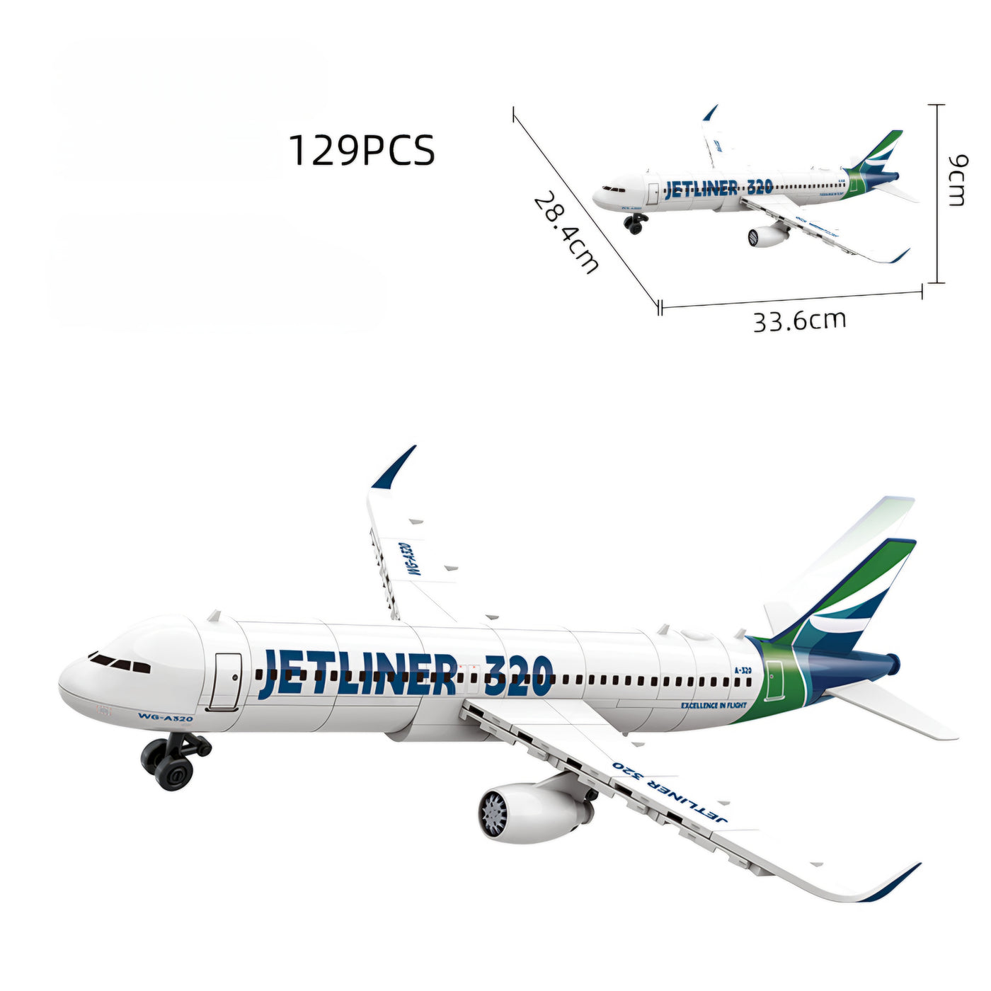 Commercial JETLINER 320 Plane — Brick Block Army