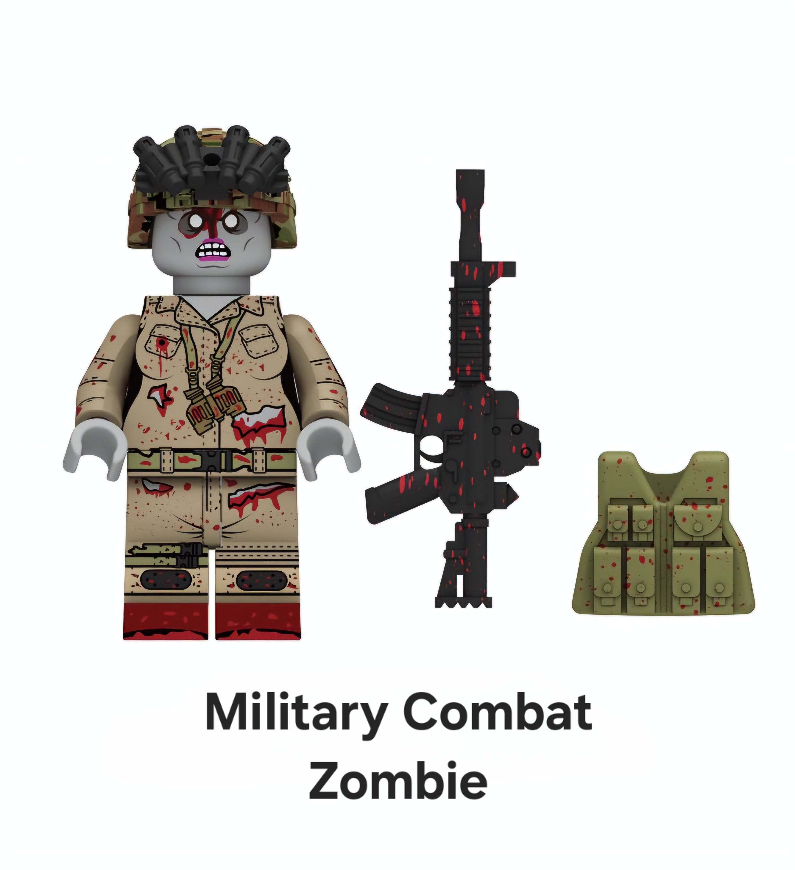 Modern Military Combat Zombies x10 — Brick Block Army