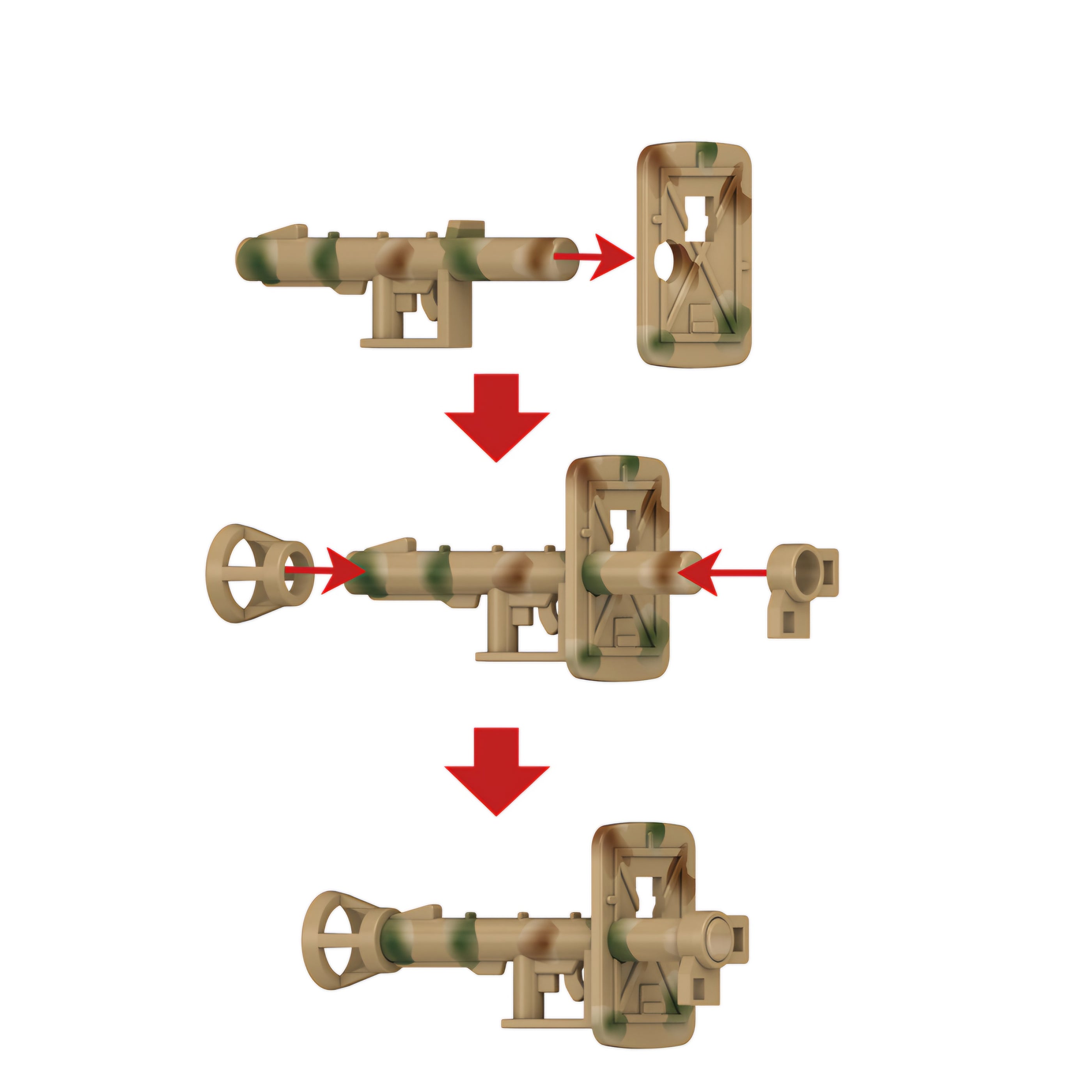 WW2 German Panzerschreck AT Rocket Launchers (Camo) x5 — Brick Block Army
