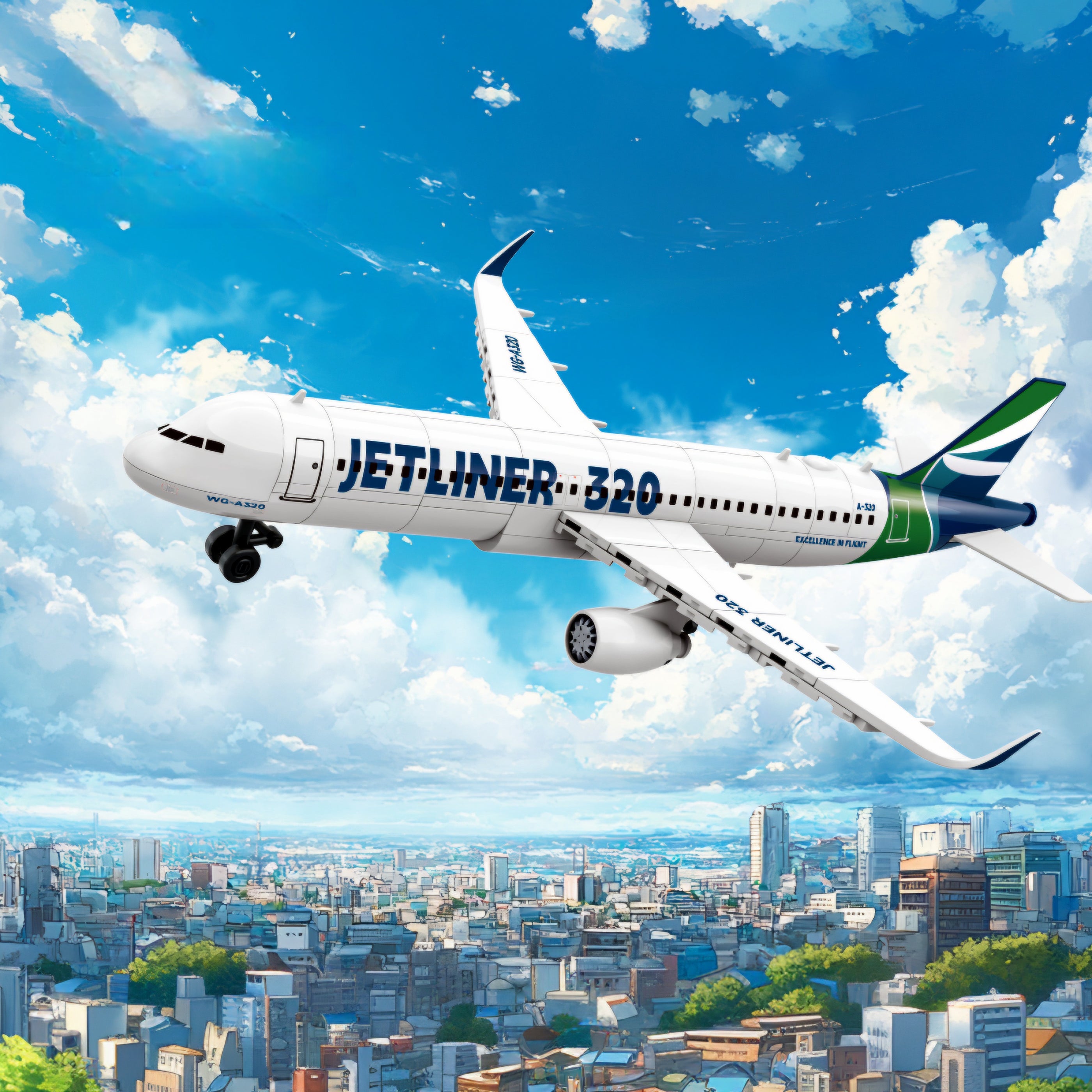 Commercial JETLINER 320 Plane — Brick Block Army