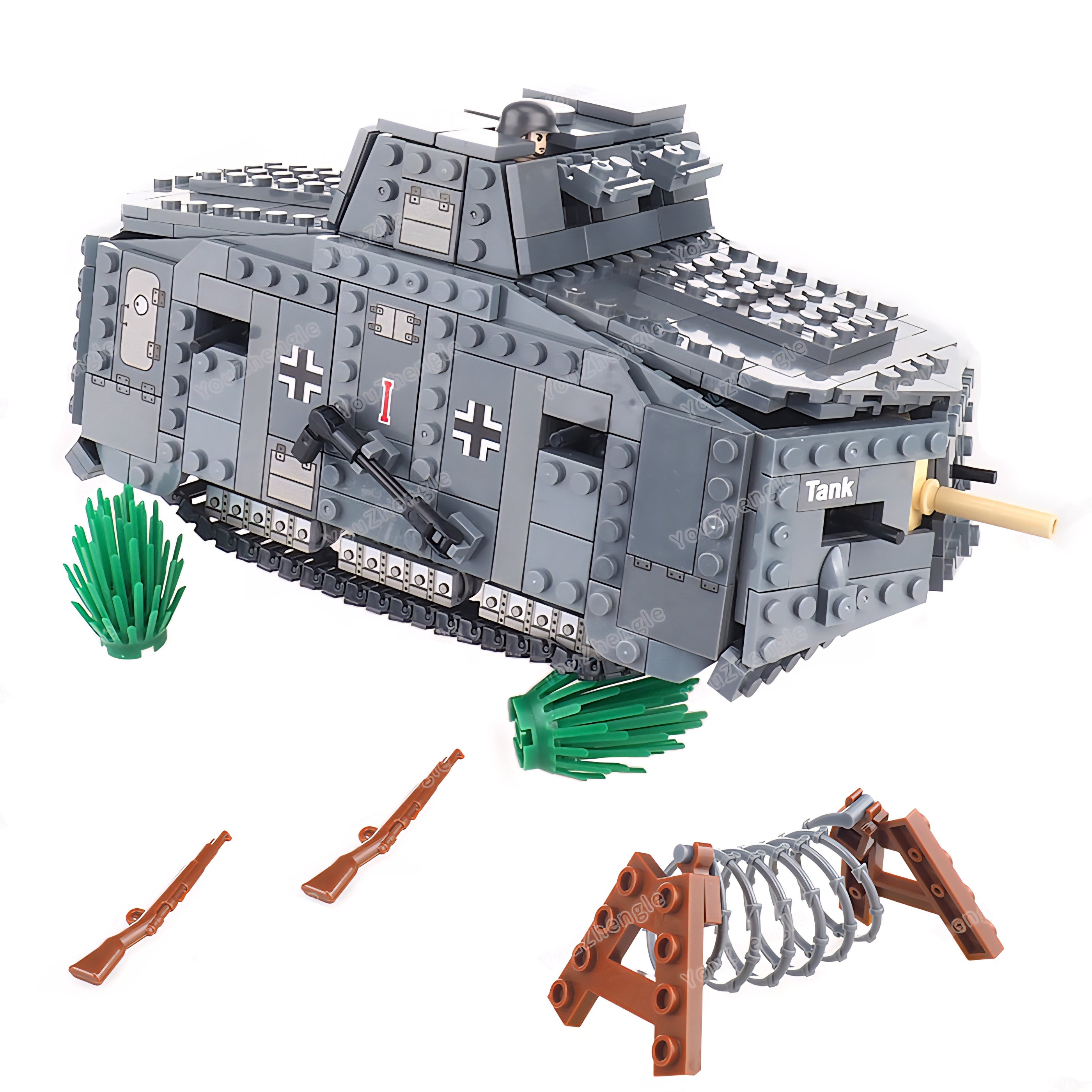 WW1 German Sturmpanzerwagen A7V Heavy Tank — Brick Block Army