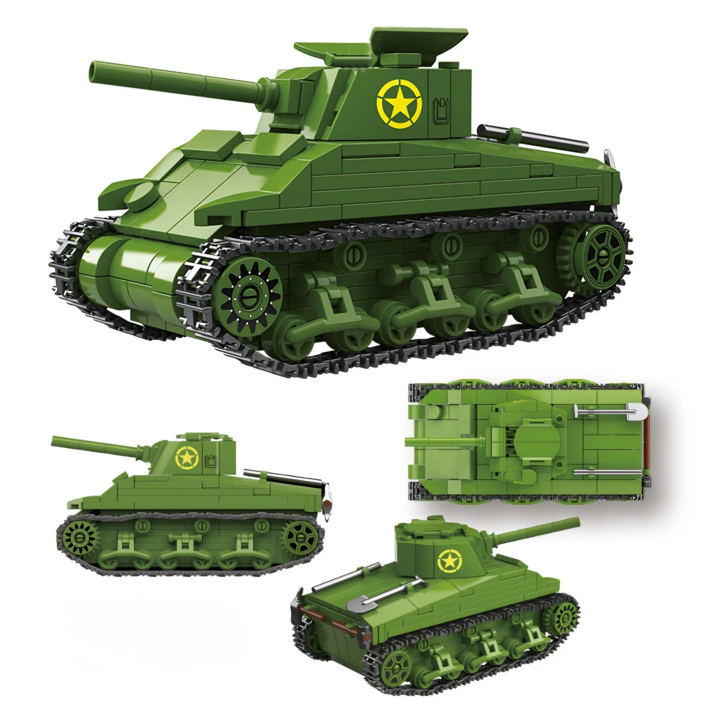 WW2 USA Army M4 Sherman Tank (Mini) — Brick Block Army