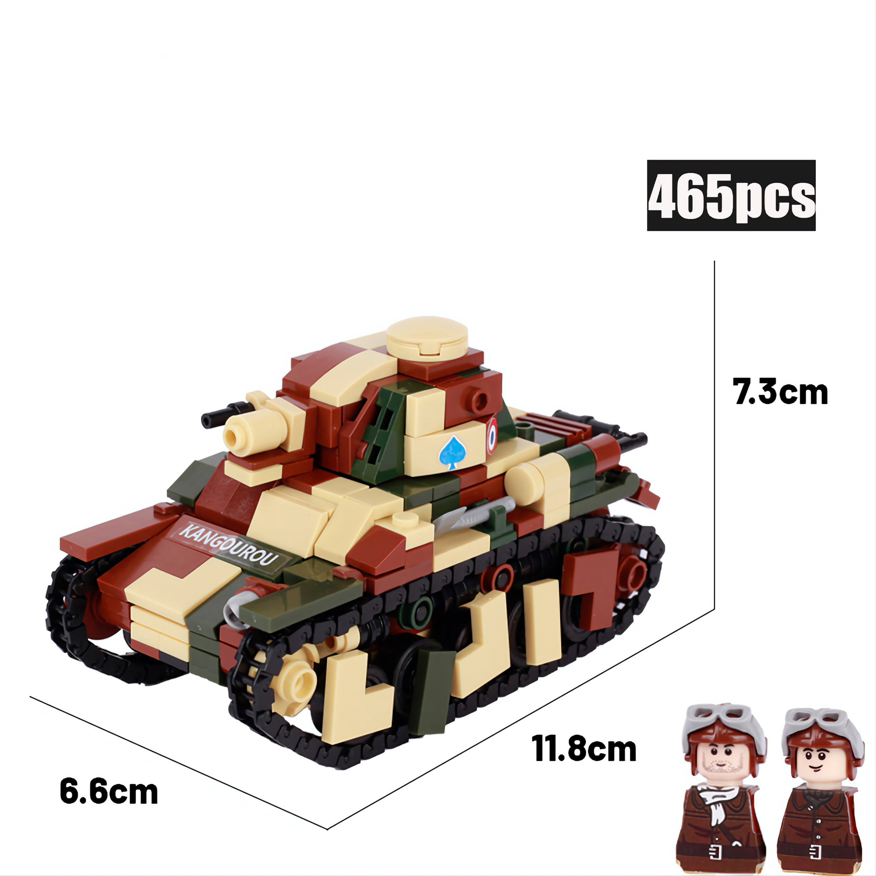 WW2 French Modele R35 Light Infantry Tank — Brick Block Army