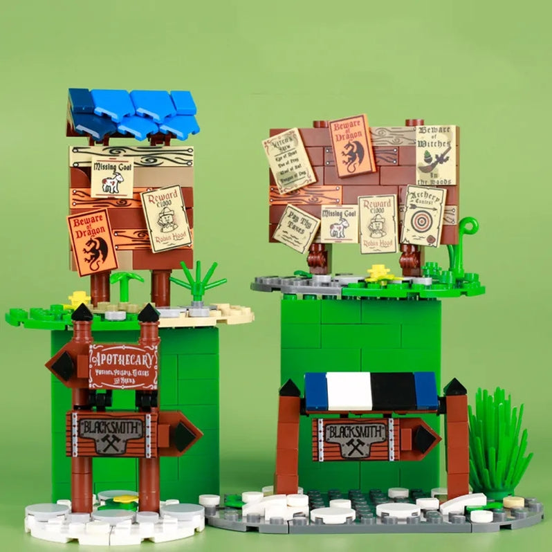 Medieval Town Bulletin Boards & Way Points — Brick Block Army