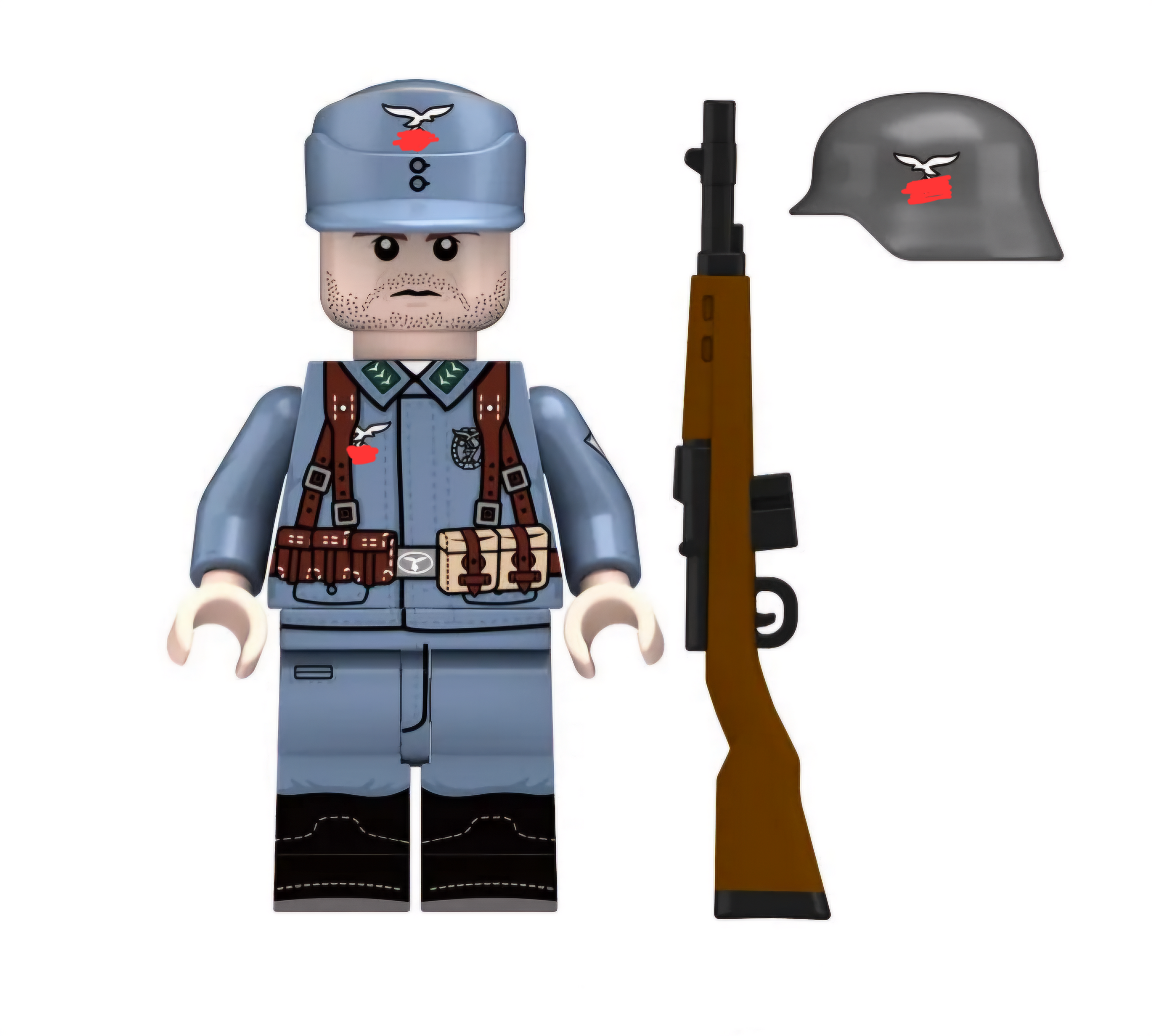 WW2 German Luftwaffe Infantry V2 x10 — Brick Block Army