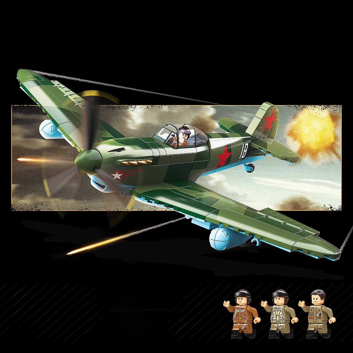 WW2 Soviet Yakovlev Yak-1B Fighter — Brick Block Army