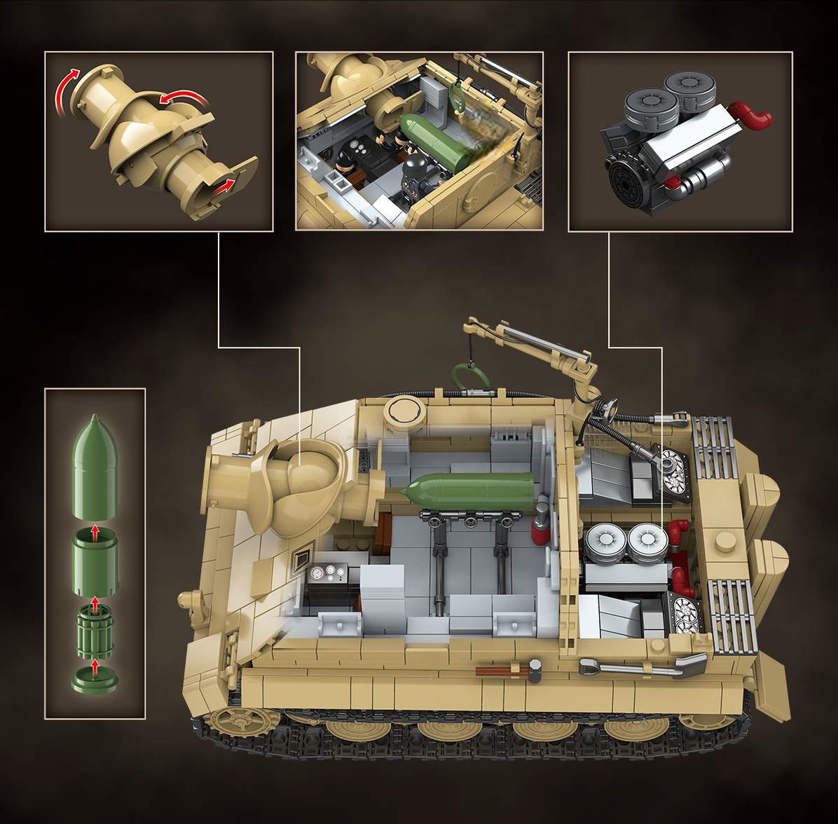 WW2 German Sturmtiger 38cm Assault Mortar Tank — Brick Block Army