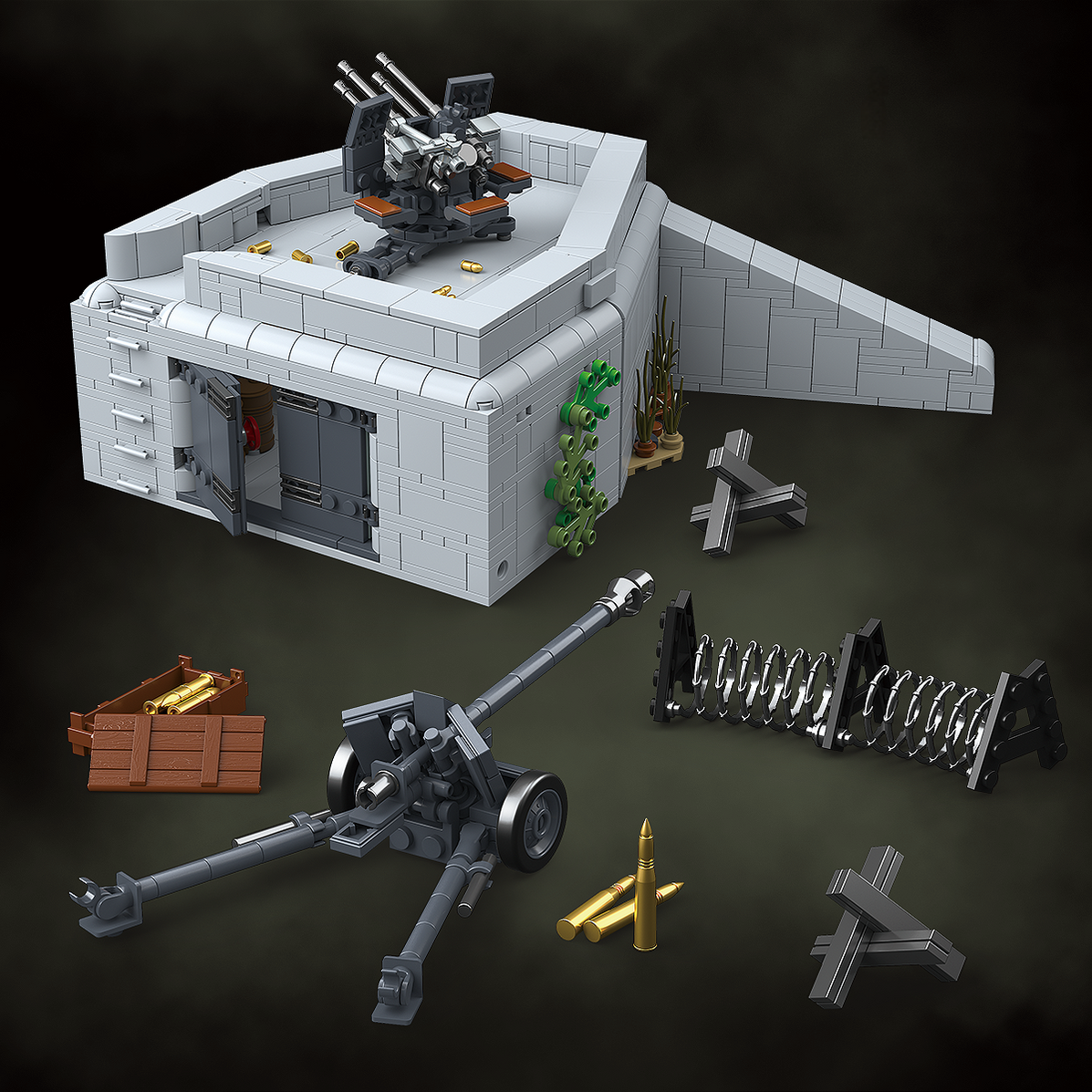 WW2 German Atlantic Wall Defensive Position — Brick Block Army