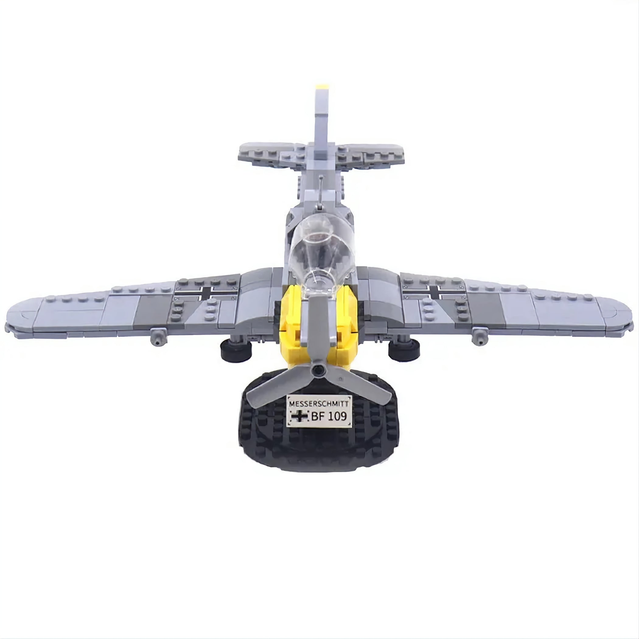 WW2 German BF-109 Fighter + Display Stand — Brick Block Army