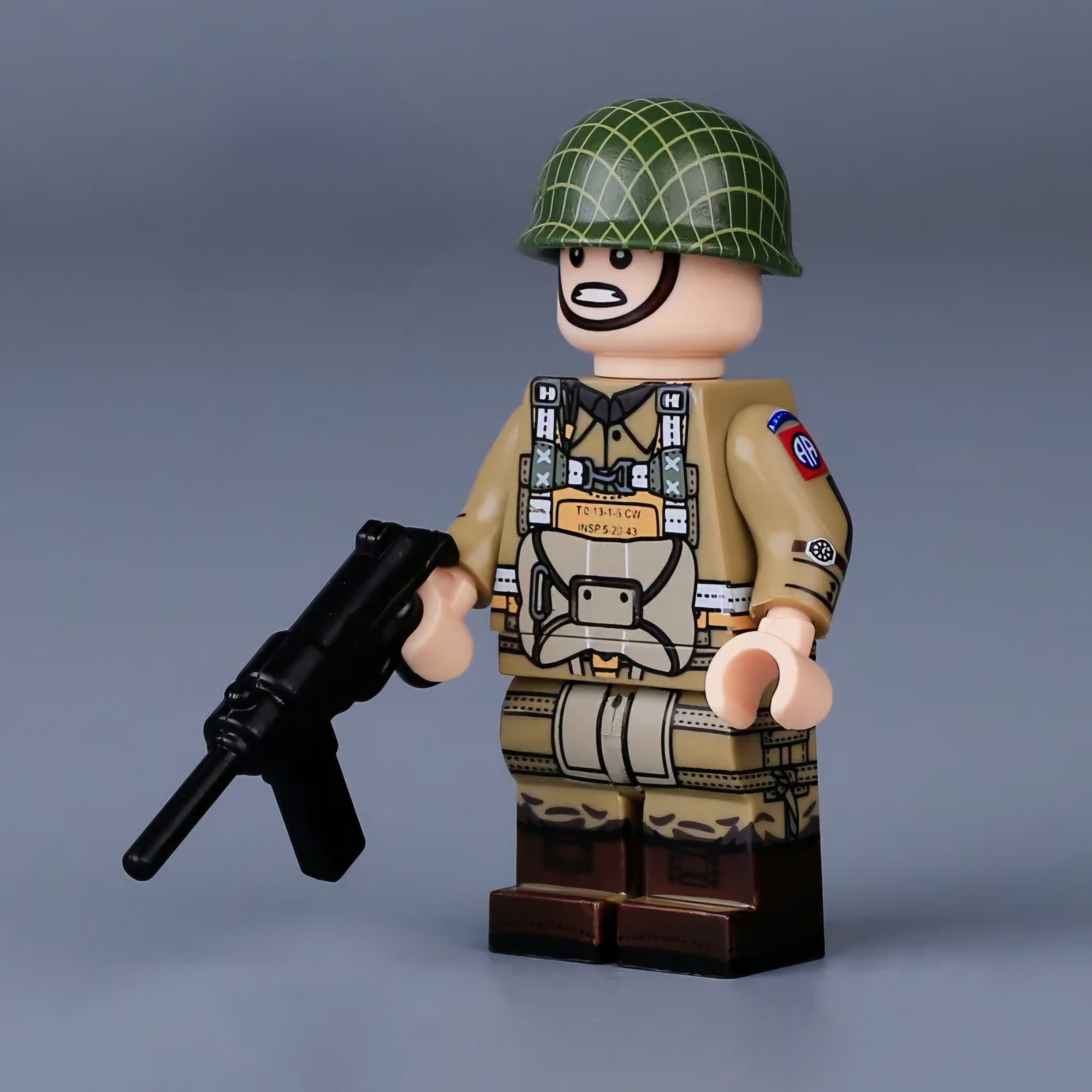 WW2 US Army 82nd Airborne Paratroopers (V2) x10 — Brick Block Army