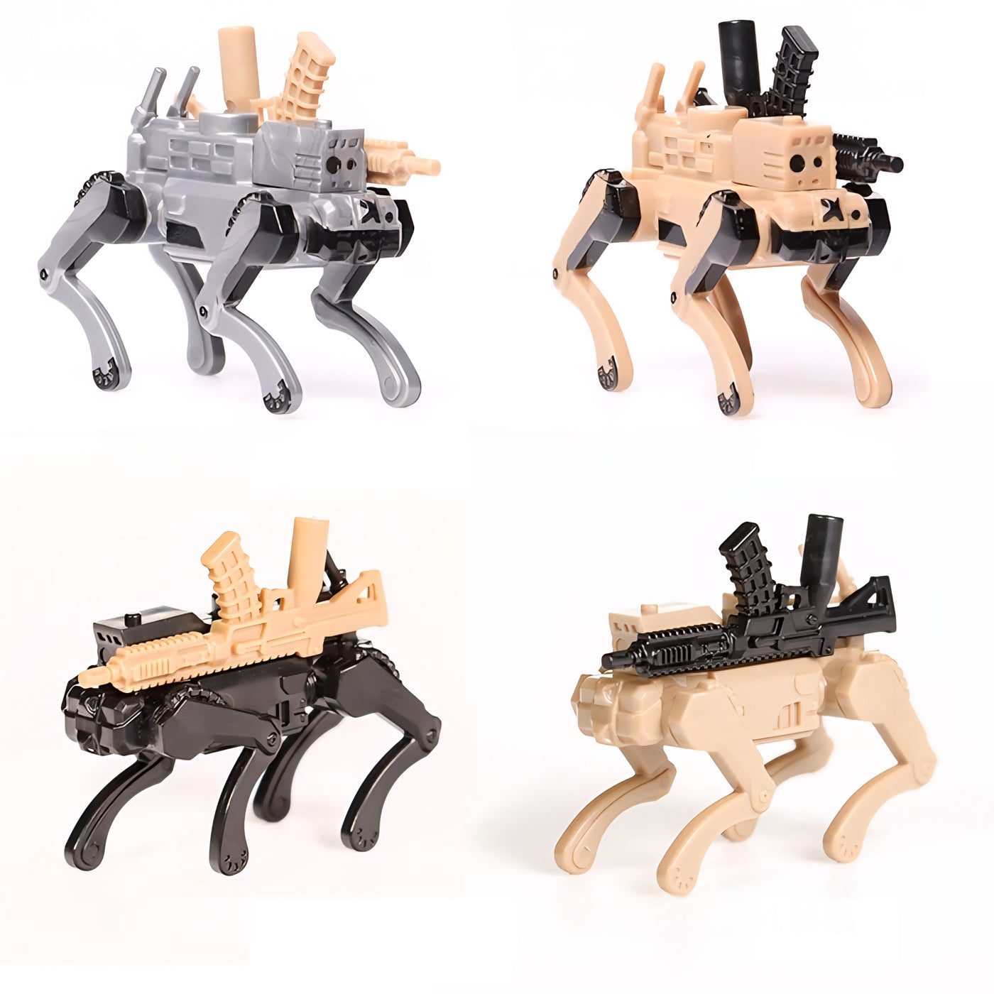 Military Robot Combat Dogs x4 — Brick Block Army