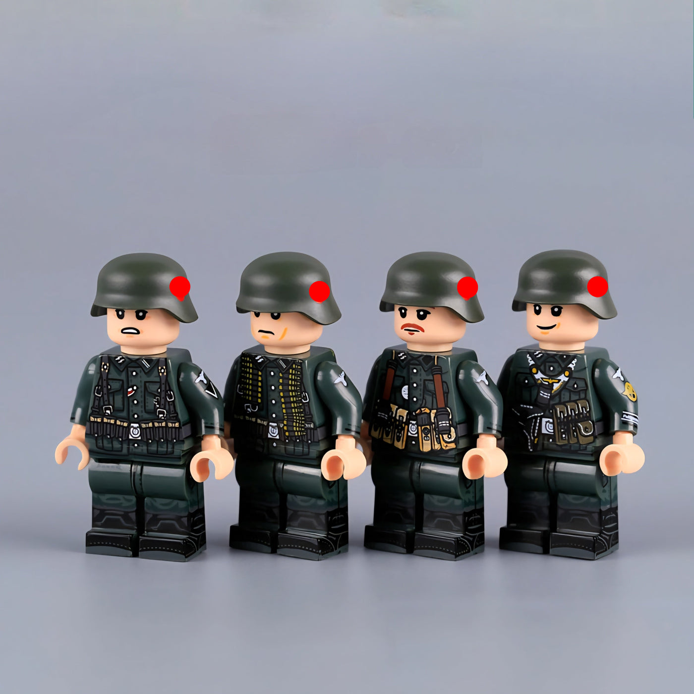WW2 German feldgrau "Paramilitary" Infantry Squad x4 — Brick Block Army