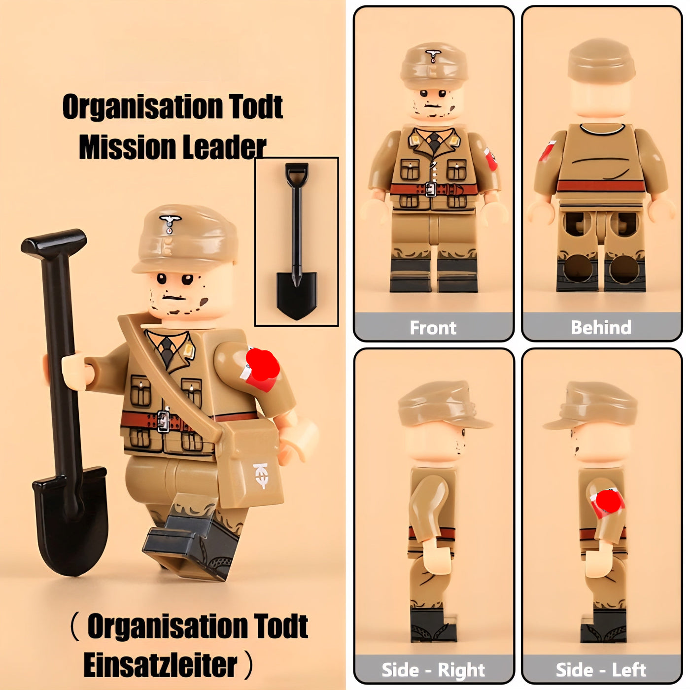 WW2 German Engineer and Civil Defence Infantry x10 — Brick Block Army