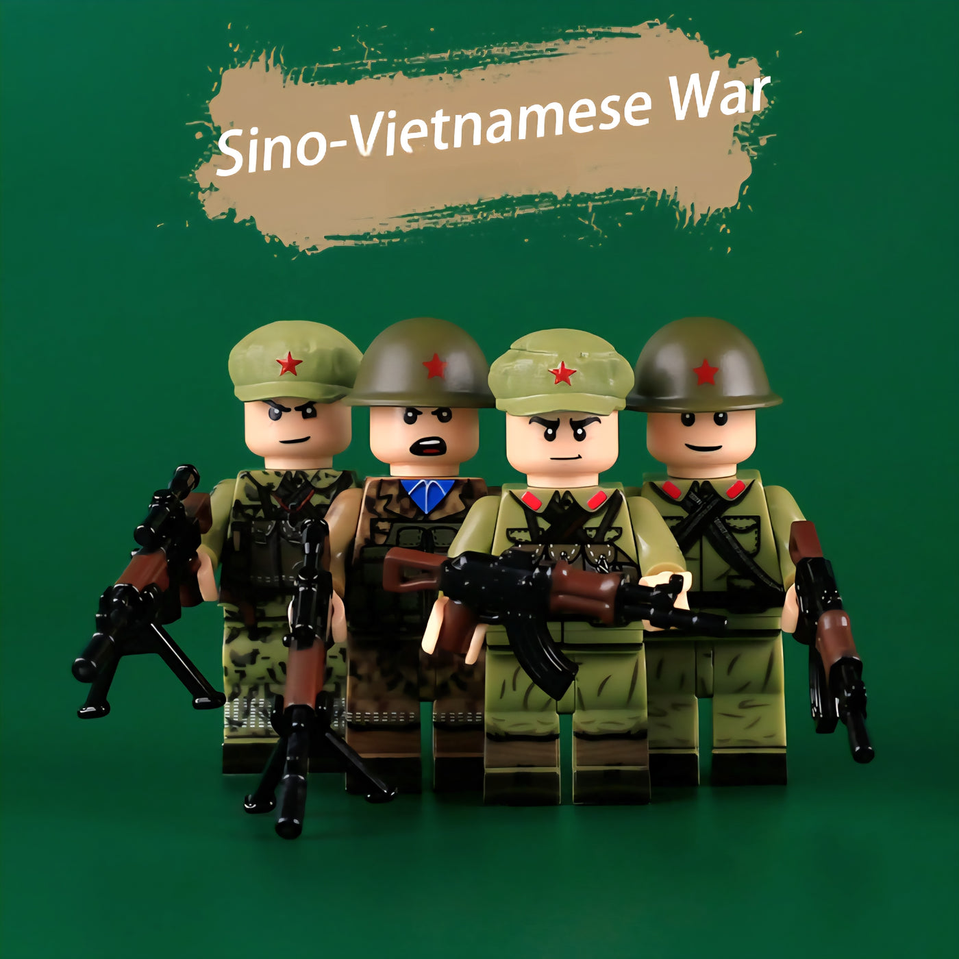 Sino-Vietnamese War PLA Soldier Squad x4 — Brick Block Army