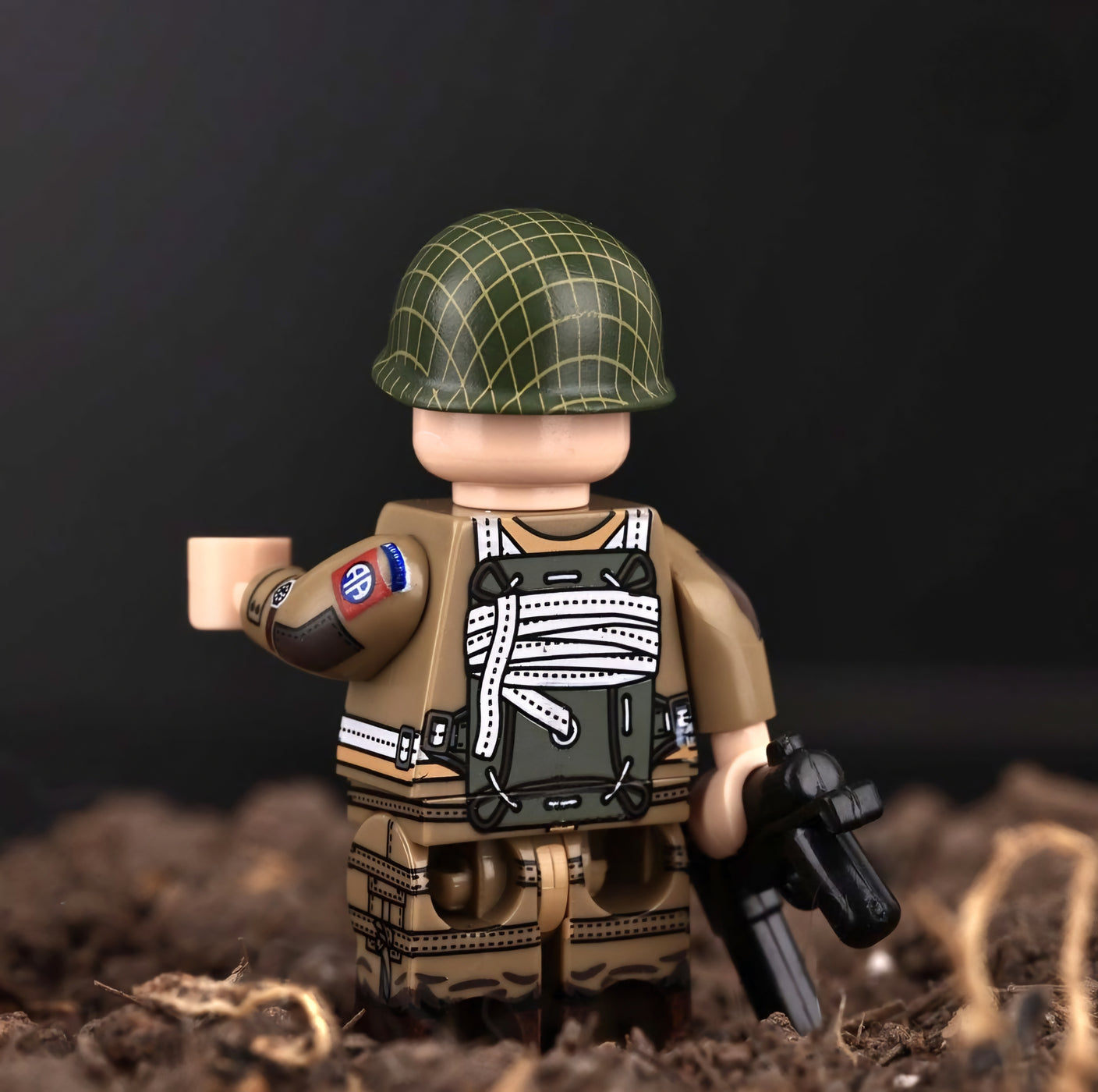 WW2 US Army 82nd Airborne Paratroopers (V2) x10 — Brick Block Army