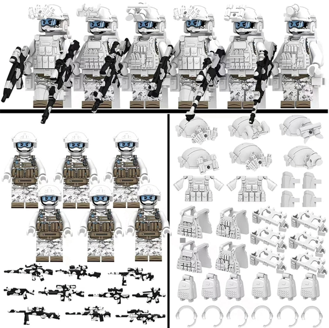 "White Rock" Arctic Spec Ops Squad x6 — Brick Block Army