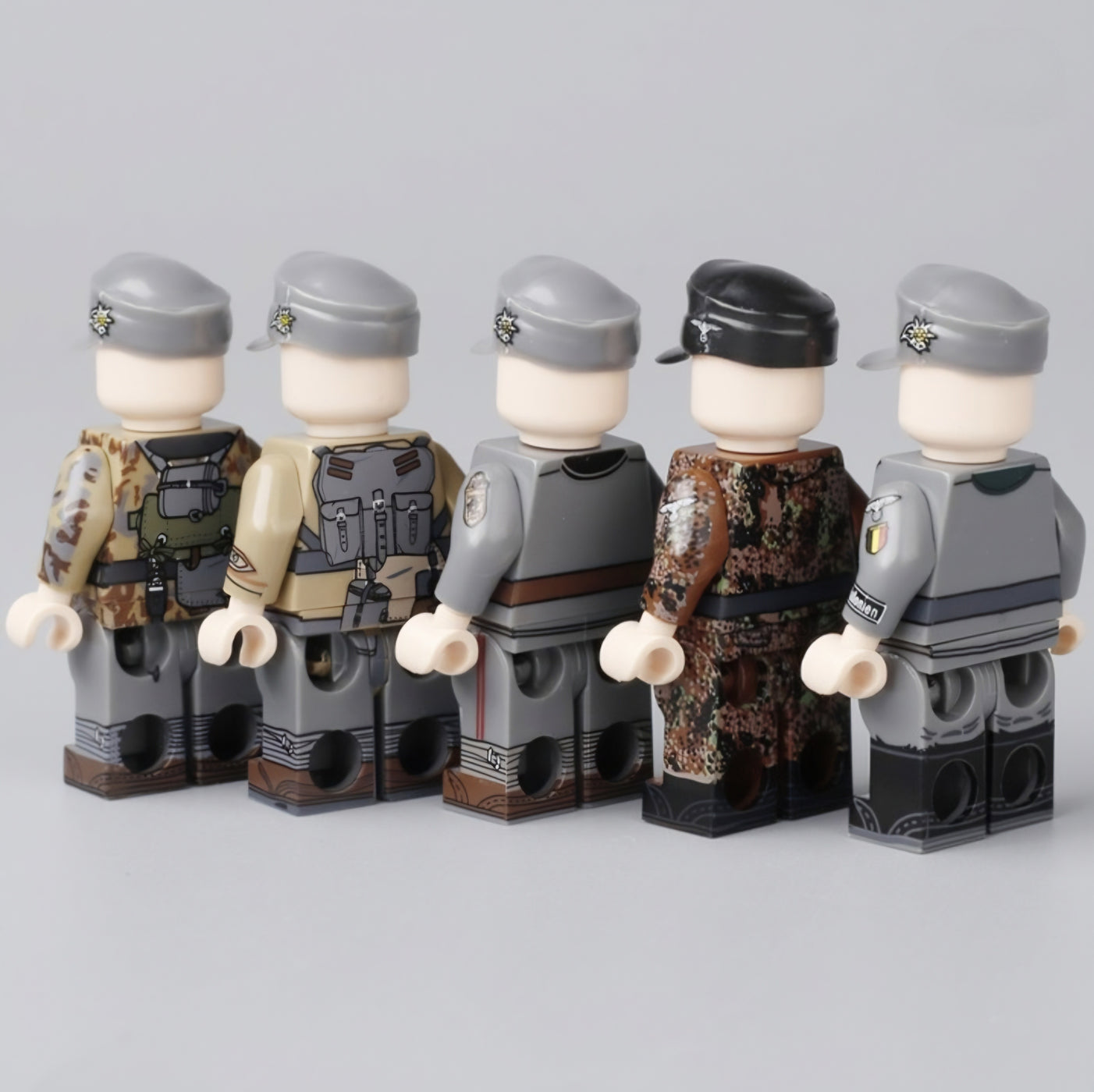 WW2 Junior German Officers & Infantry x5 — Brick Block Army