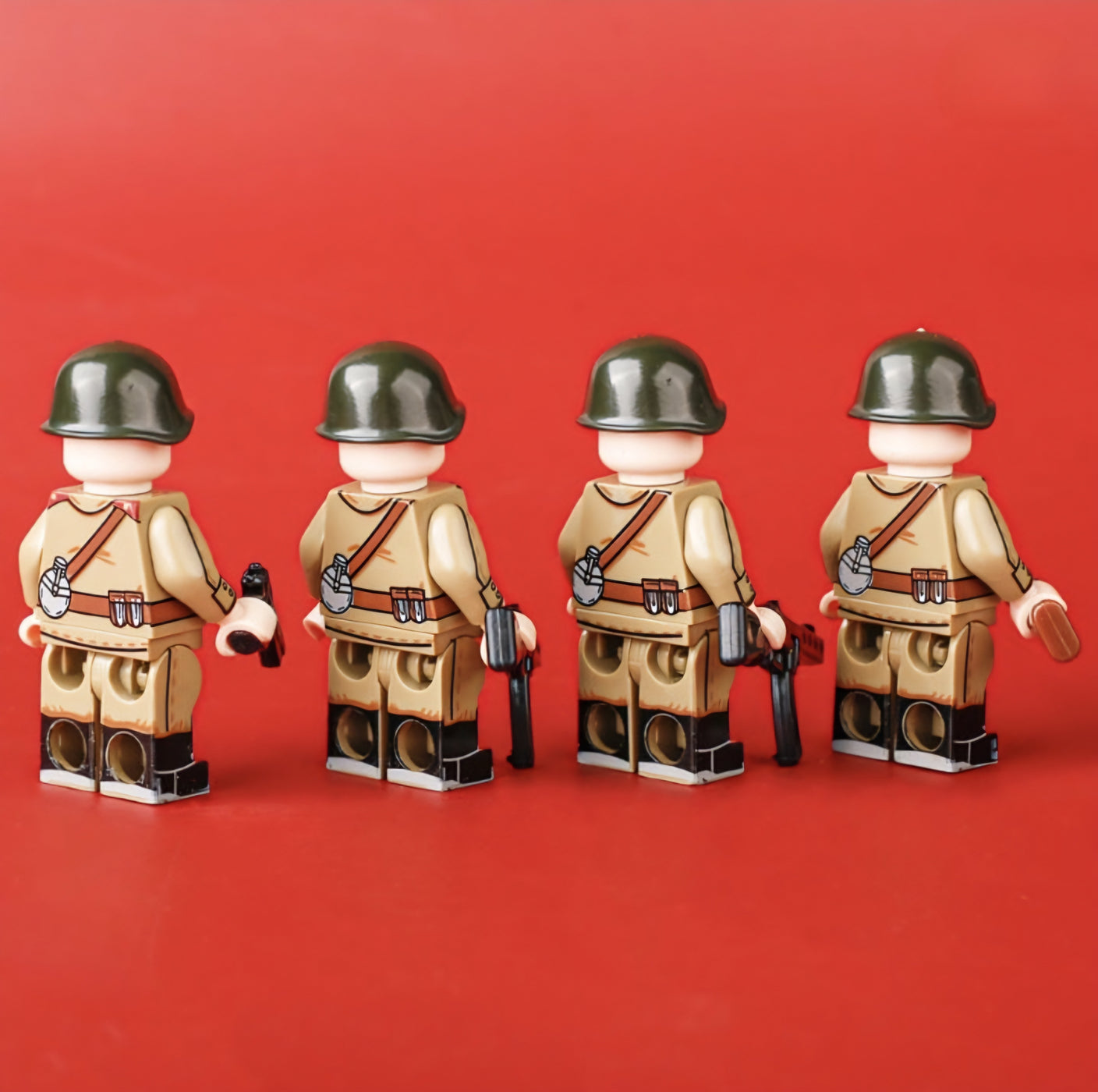 WW2 Soviet Army Infantry Team (V2) x4 — Brick Block Army
