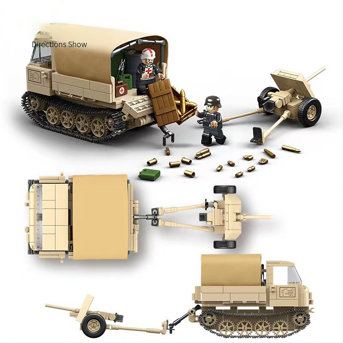 WW2 German Raupenschlepper Ost/01 RSO x PaK 35/36 — Brick Block Army