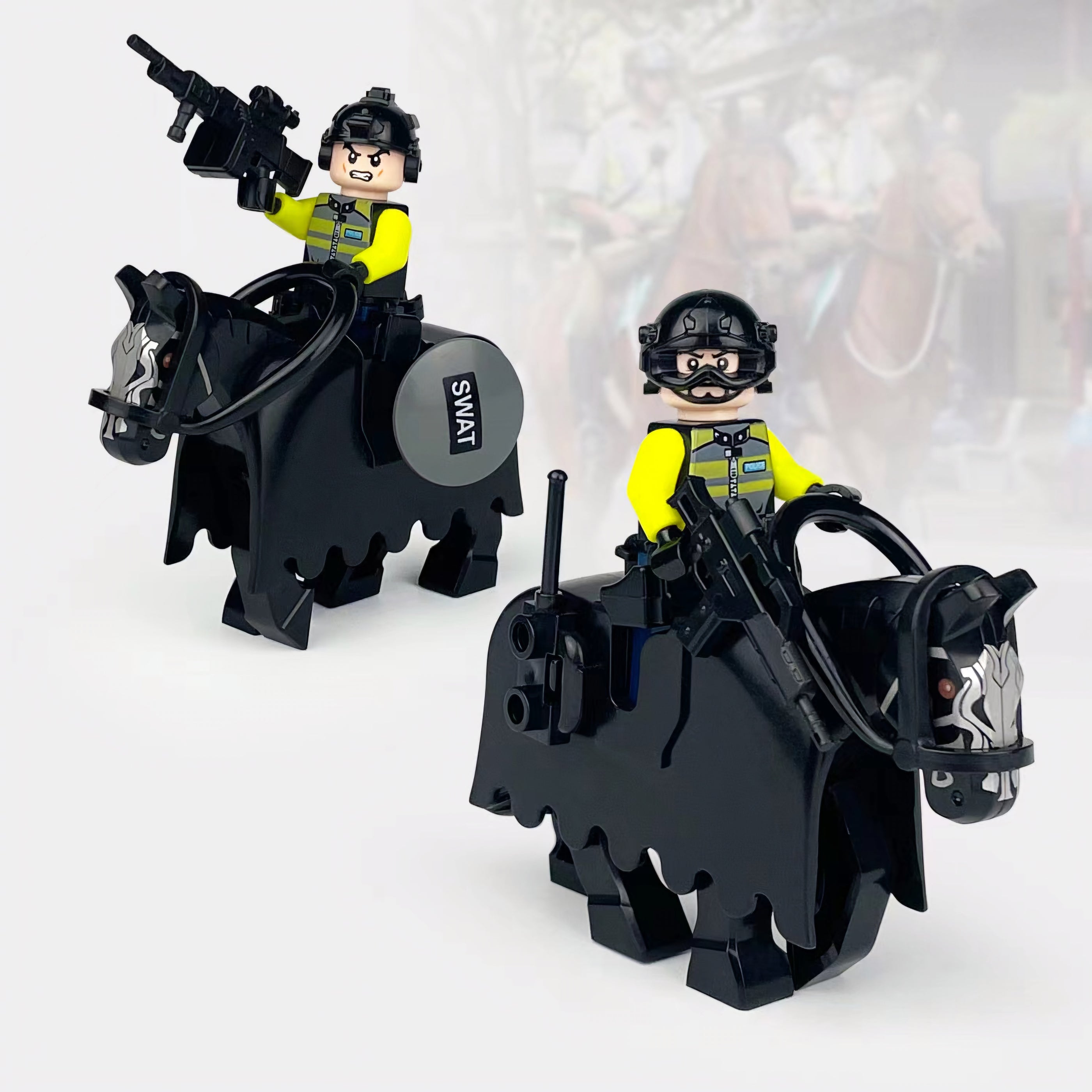 Mounted Riot City Police x2 — Brick Block Army