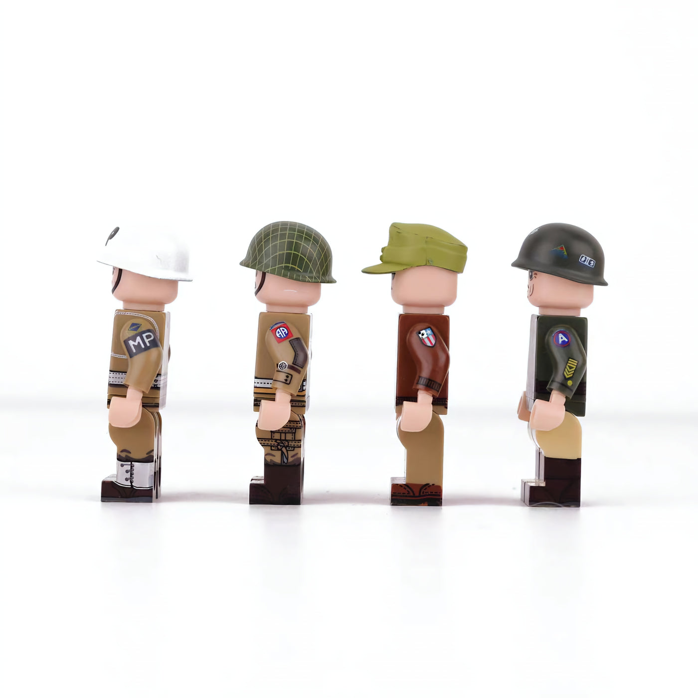 WW2 United States General Patton & Squad x4 — Brick Block Army