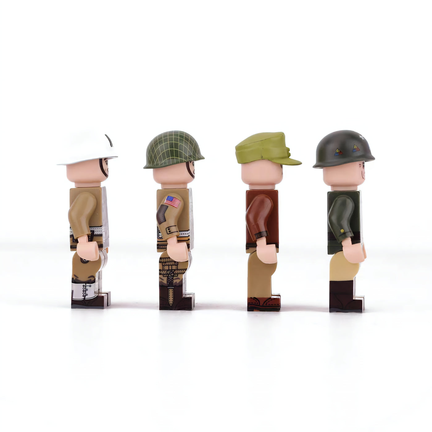 WW2 United States General Patton & Squad x4 — Brick Block Army