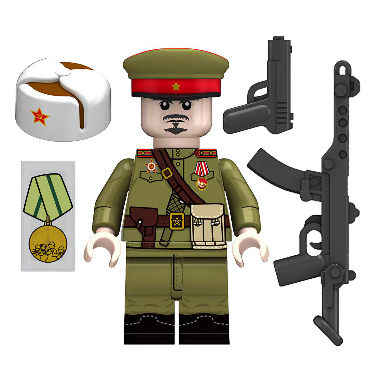 WW2 Soviet Red Army Infantry Officer x5 — Brick Block Army