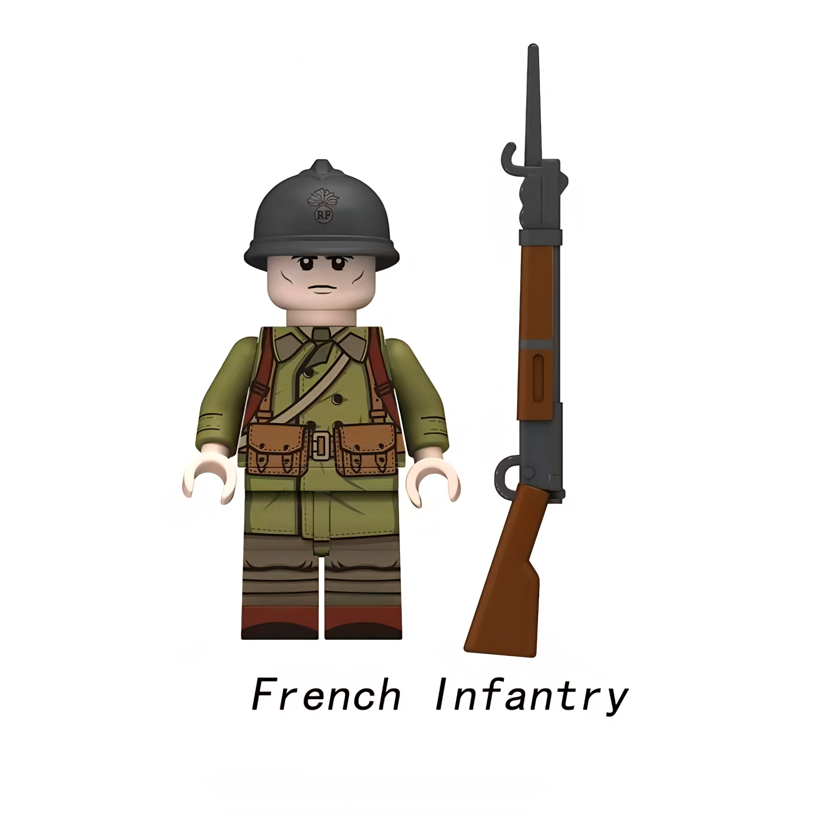 WW2 French Army Infantry (v2) x10 — Brick Block Army