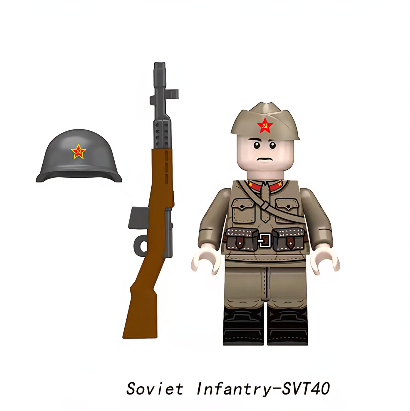 WW2 Soviet Red Army Infantry Squad (v2) x4 — Brick Block Army