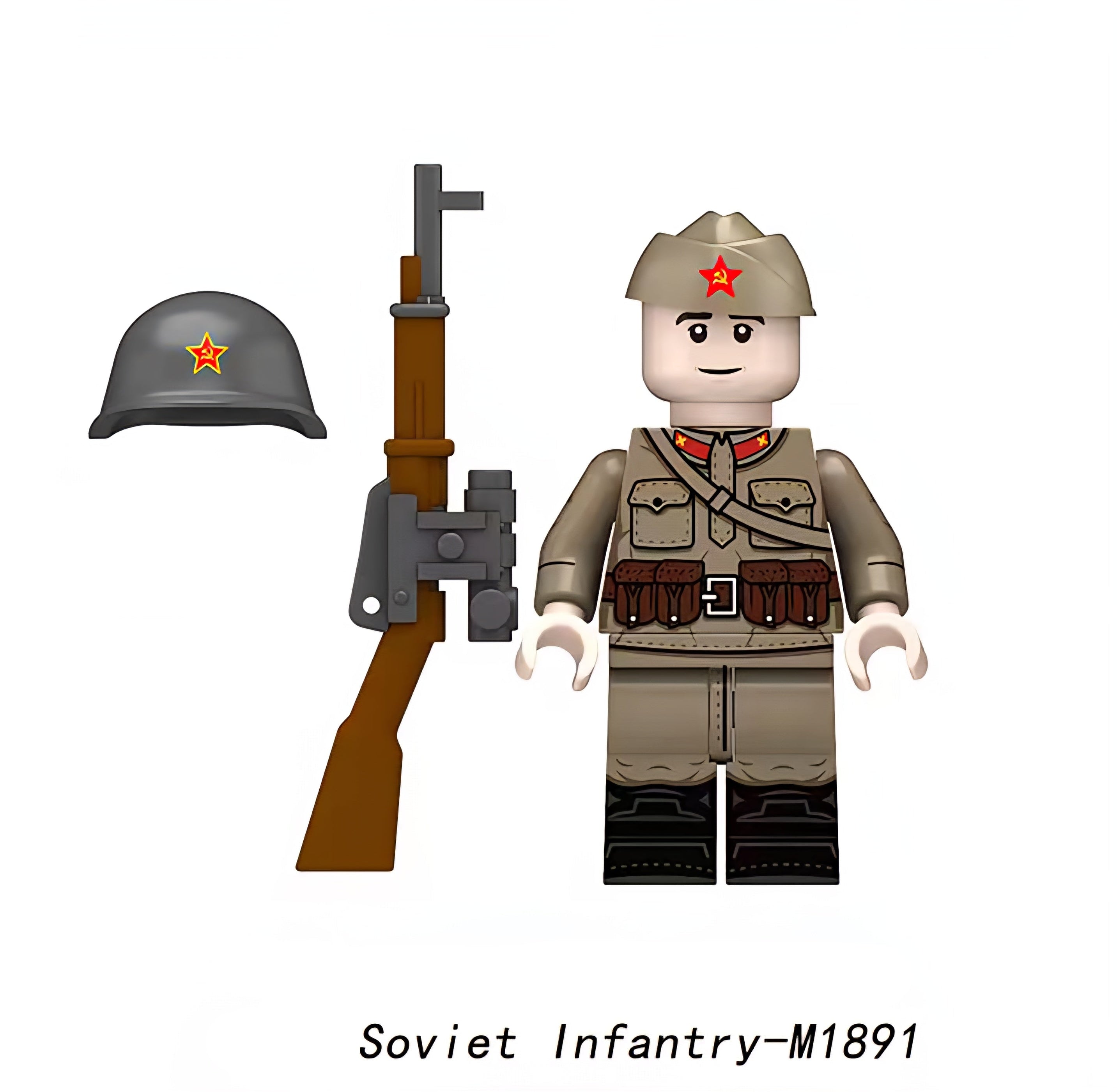 WW2 Soviet Red Army Assault Infantry (v2) x10 — Brick Block Army