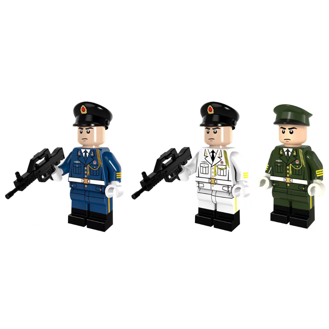 PLA Military Officers x3 — Brick Block Army