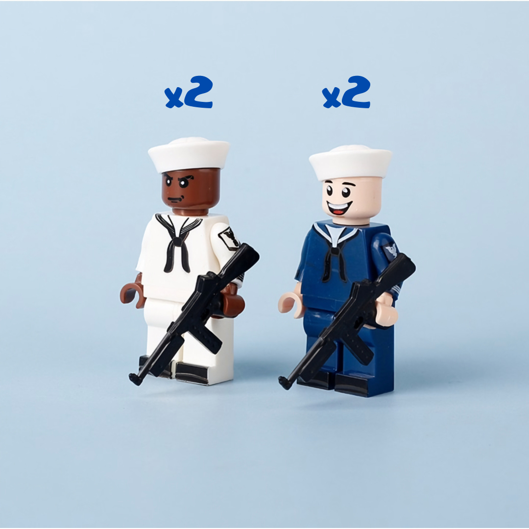 WW2 US Navy Sailors x4 — Brick Block Army