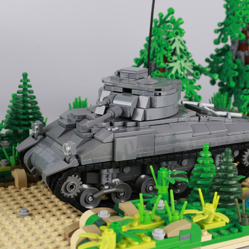 WW2 USA M4 Sherman Factory Model — Brick Block Army
