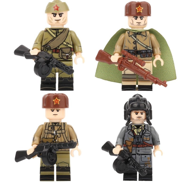 WW2 Soviet Army Infantry Team x4 — Brick Block Army