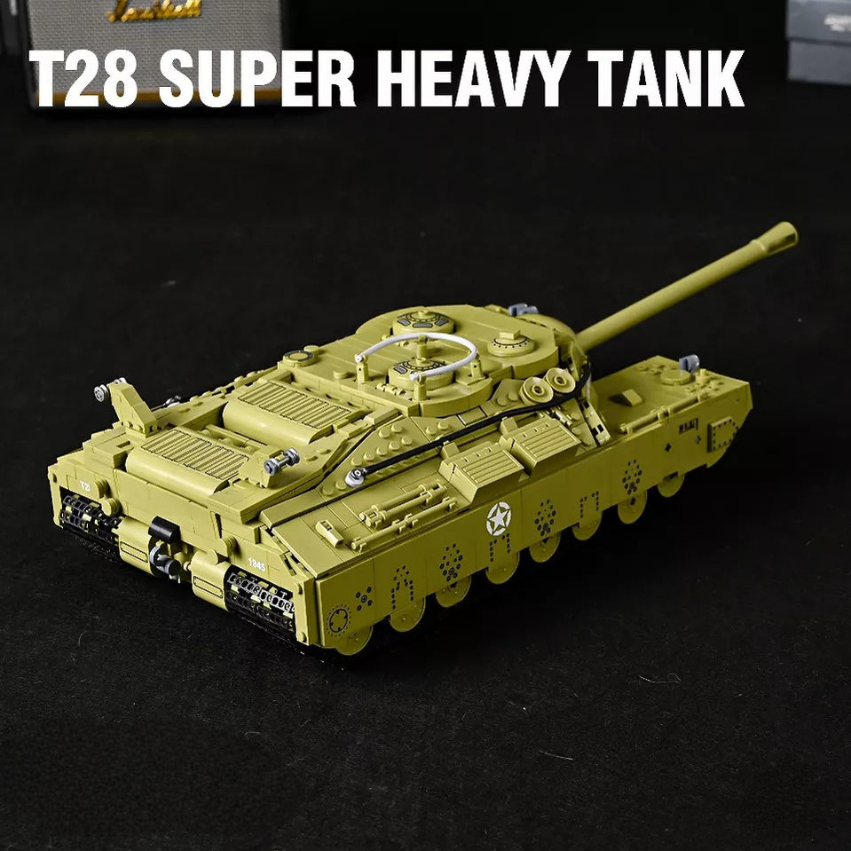 WW2 US Army T28 Super Heavy Tank — Brick Block Army