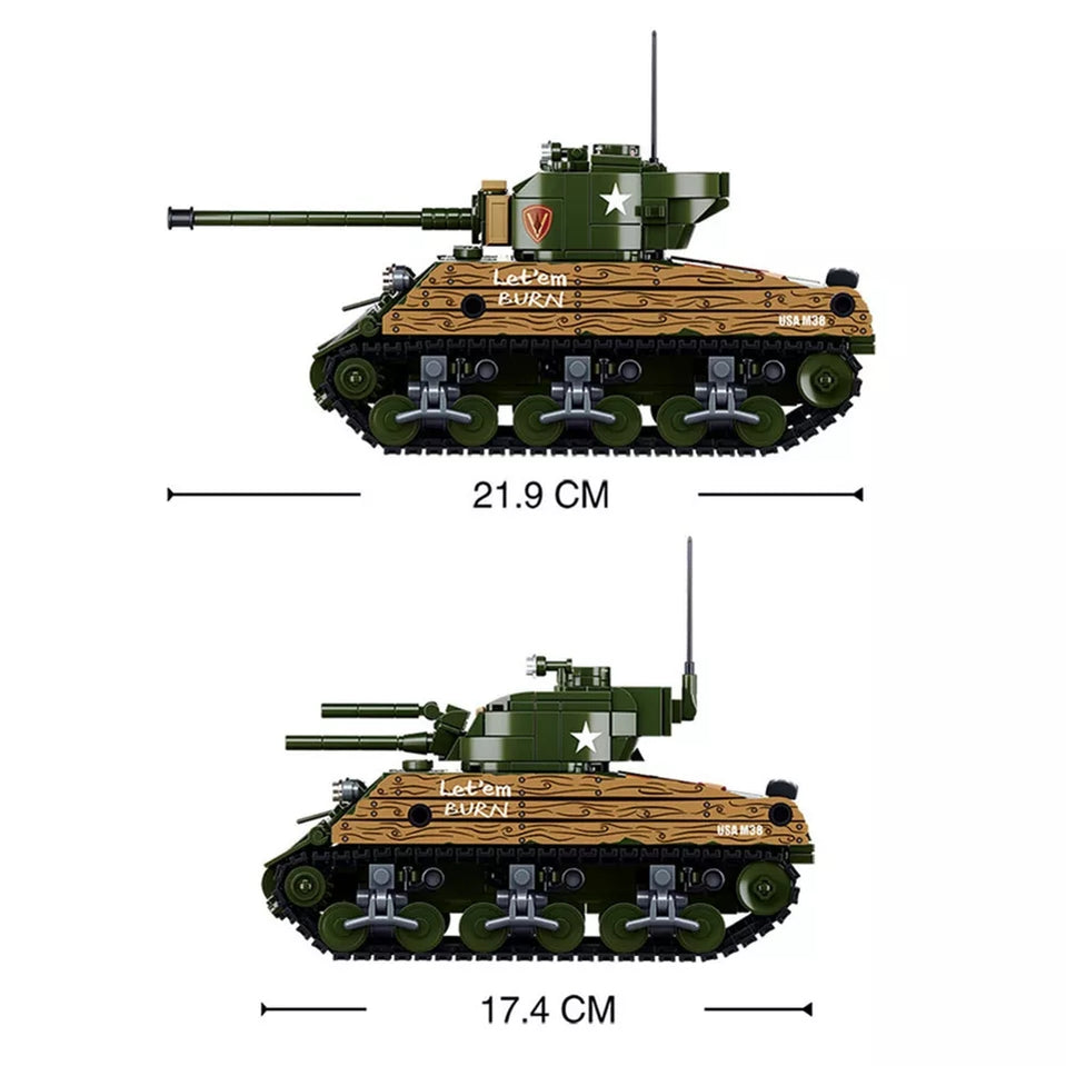 WW2 US 5th Marine Division M4A3 (76W) Sherman Tank — Brick Block Army