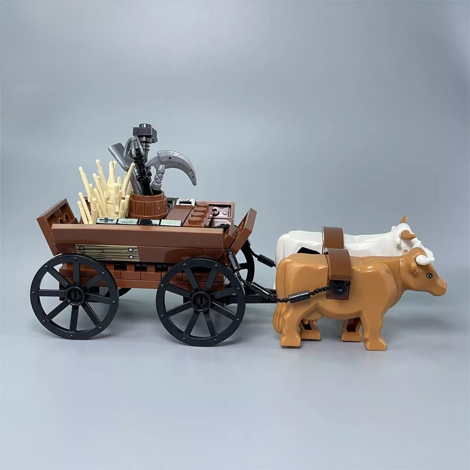 Medieval Oxen and Horse Carts — Brick Block Army