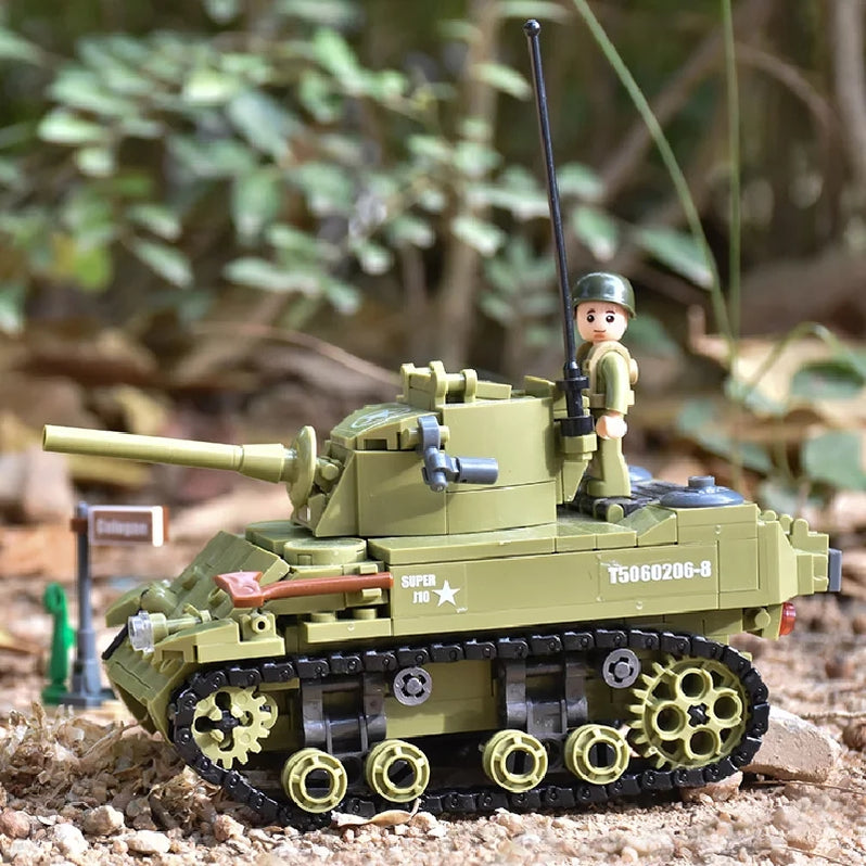 WW2 US Army M5A1 Stuart Light Tank — Brick Block Army