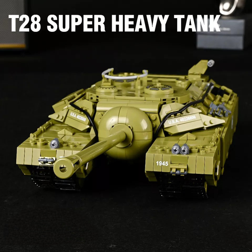 WW2 US Army T28 Super Heavy Tank — Brick Block Army