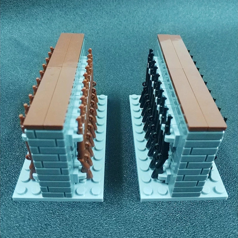 WW2 German Weapons Armoury + 20 98k Rifles — Brick Block Army