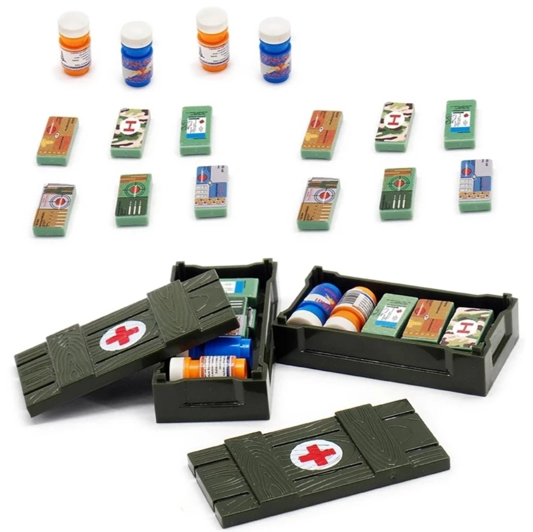 Military First Aid / Supply Crates x2 — Brick Block Army