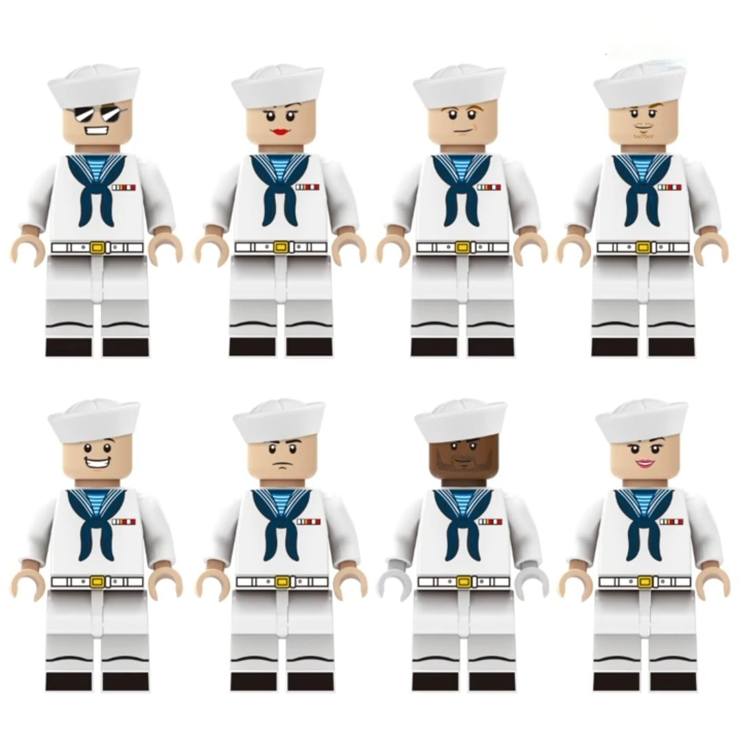 Marine Navy Sailors x8 — Brick Block Army