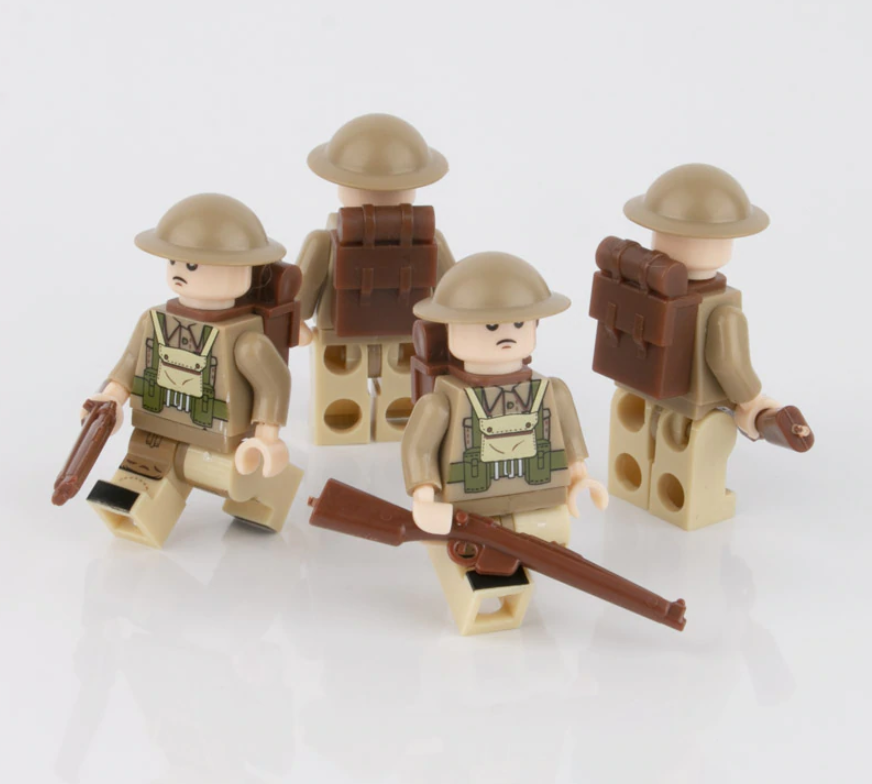 WW2 British Infantry Troops x10 — Brick Block Army