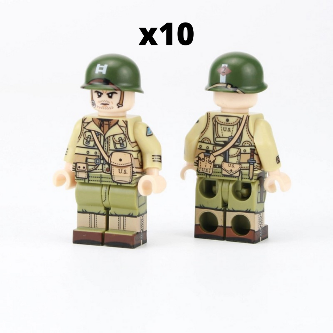 WW2 US Army Rangers x 10 — Brick Block Army